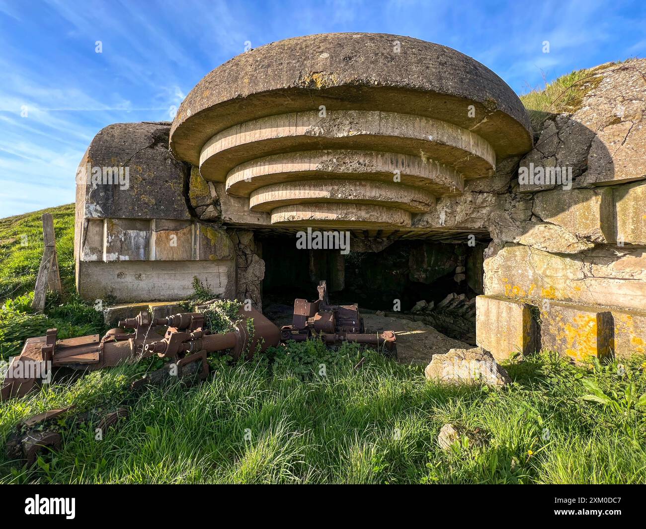 The Longues-sur-Mer battery, World War II Artillery in France Stock ...