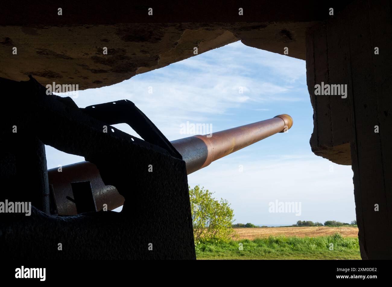 The Longues-sur-Mer battery, World War II Artillery in France Stock ...