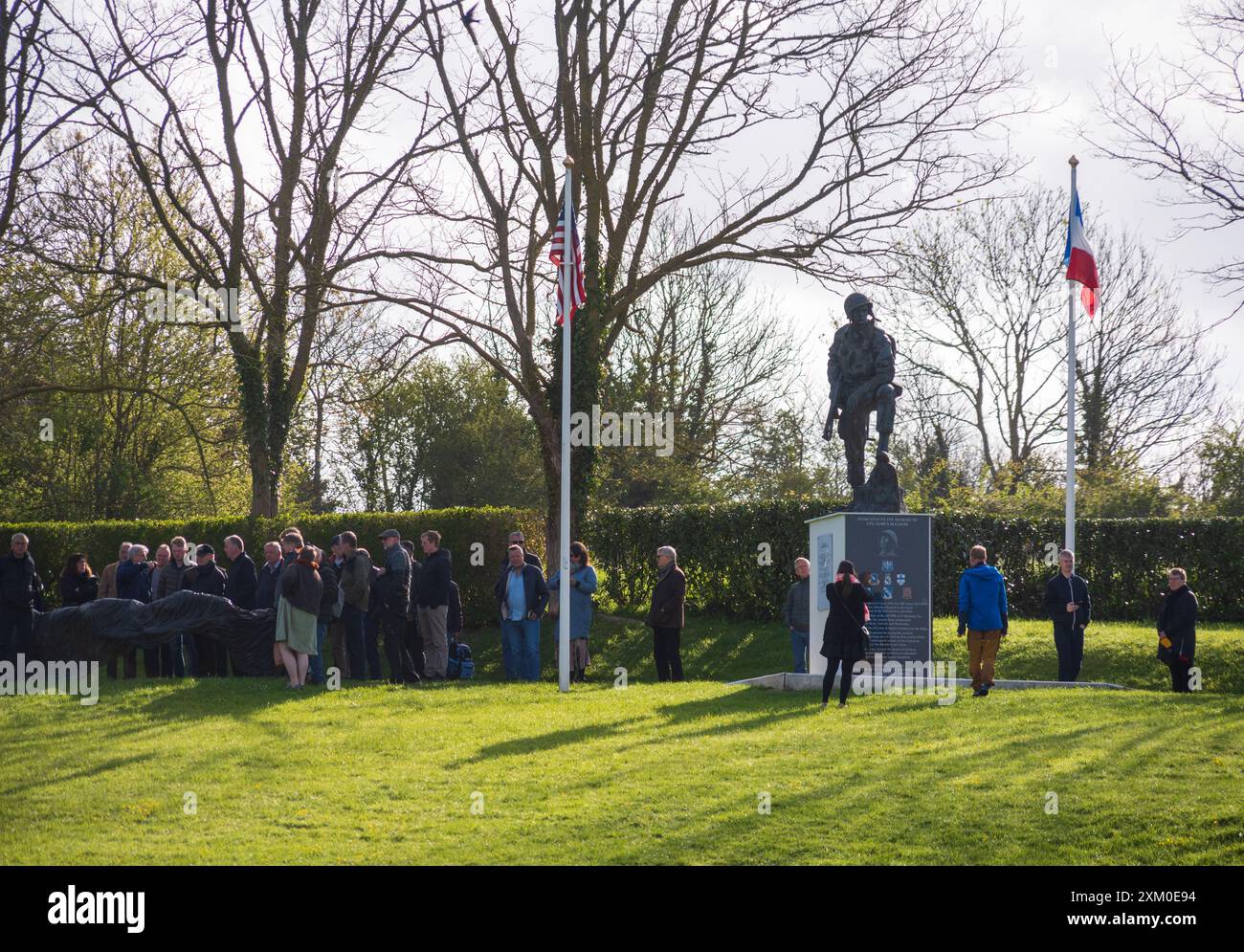 The La Fière Bridge and Monument Iron Mike Memorial Stock Photo - Alamy