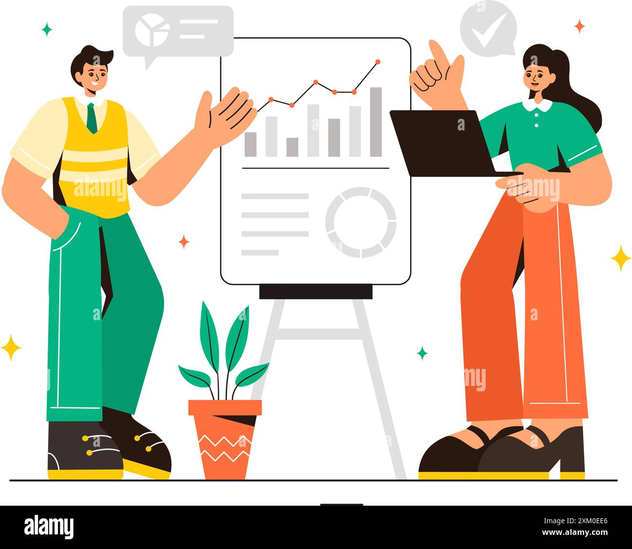 Vector Illustration of a Coworking Business with Colleagues Talking ...