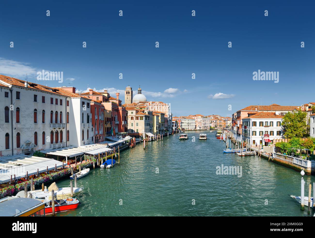 View of the Grand Canal and facades of medieval houses, Venice Stock ...