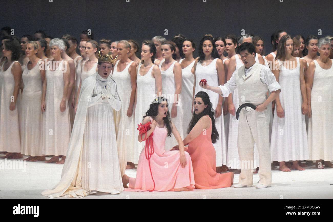 Salzburg, Austria. 24th July, 2024. ABD0178 20240724 - A rehearsal of "Don Giovanni" by Wolfgang ...
