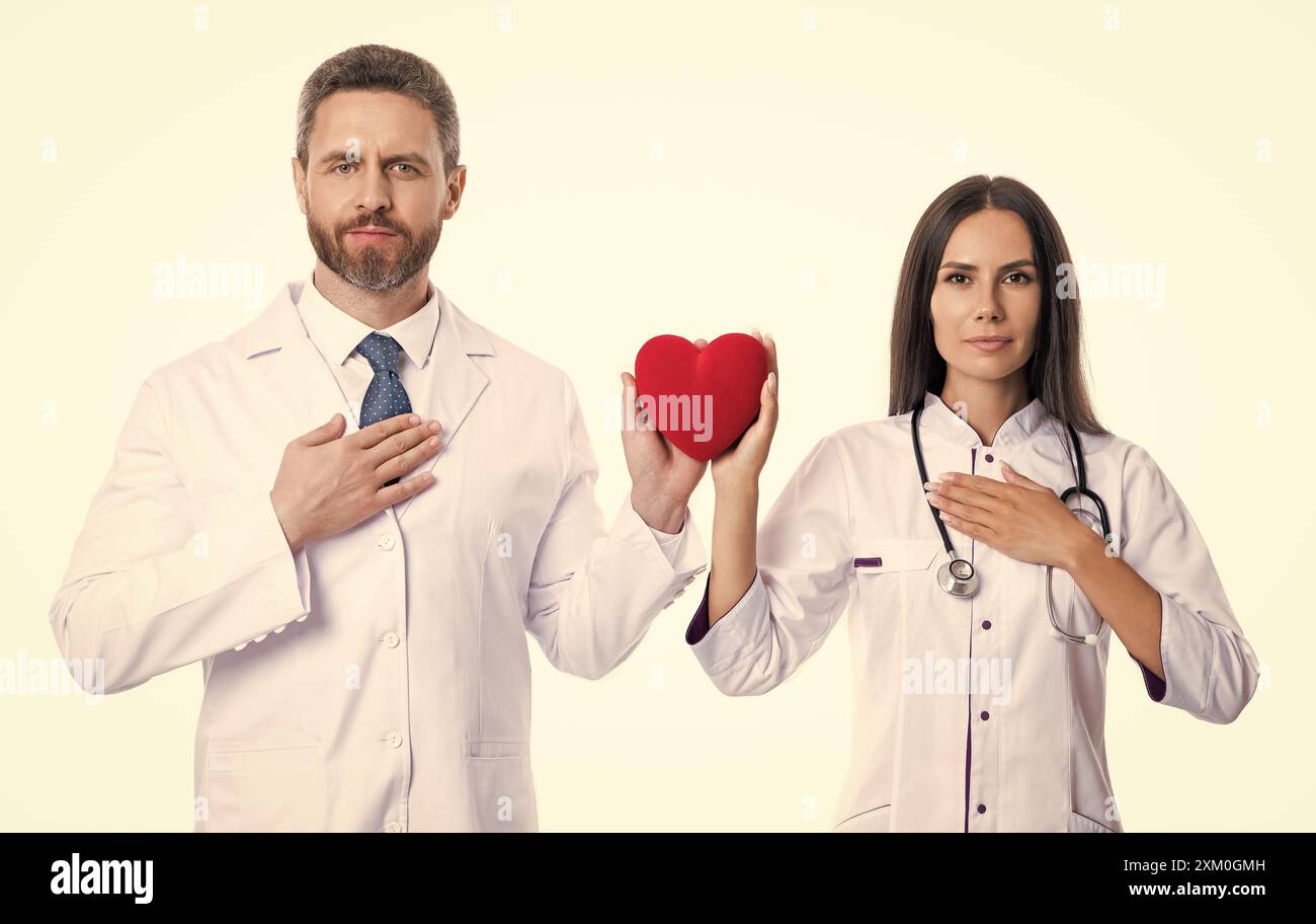 photo of sincere cardiologist at heart day wear white coat ...