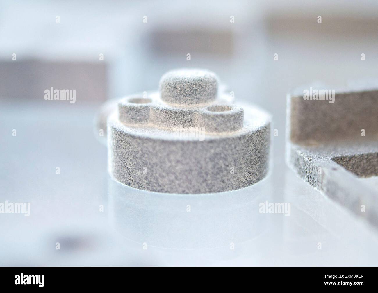 Object from powder plastic printed on 3D printer. Multi Jet Fusion MJF ...