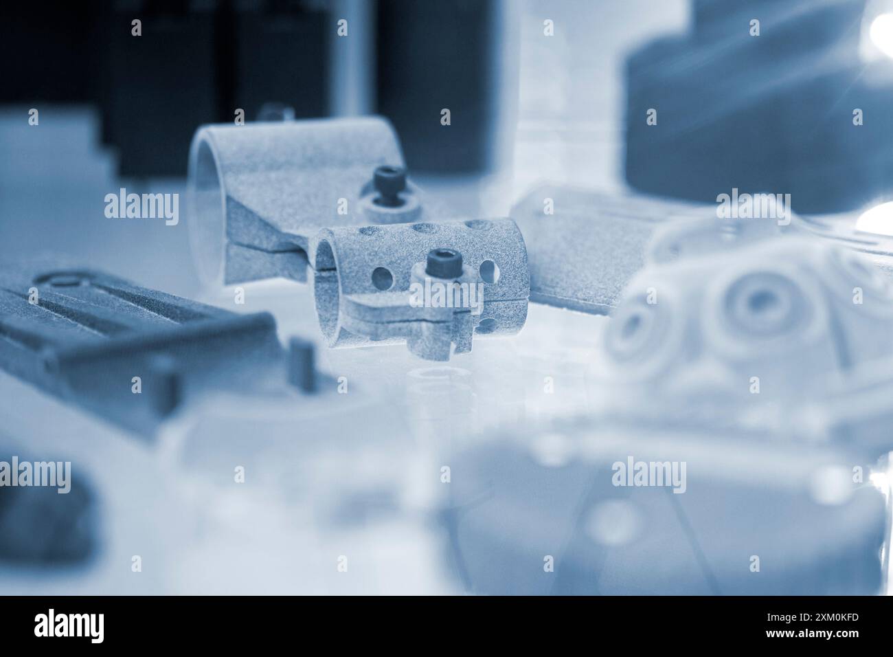 Object from powder plastic printed on 3D printer. Multi Jet Fusion MJF ...