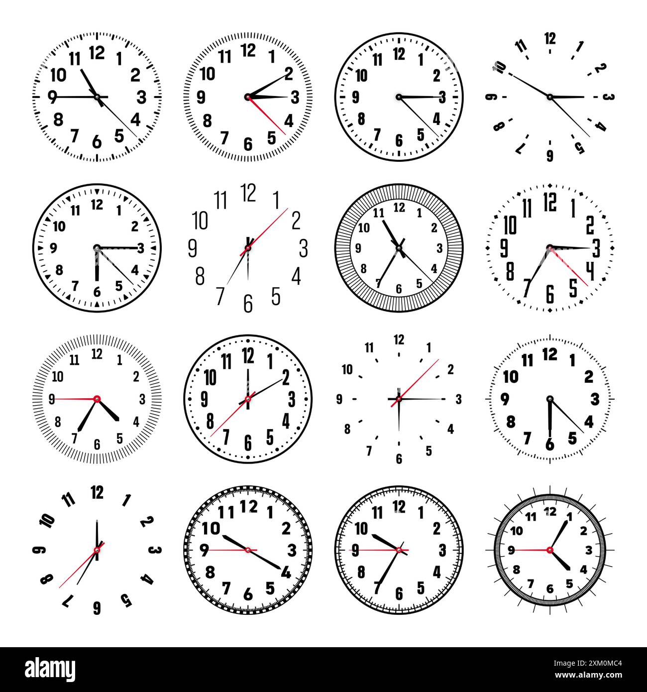 Mechanical clock faces with hands, bezel. Watch dial with minute, hour ...