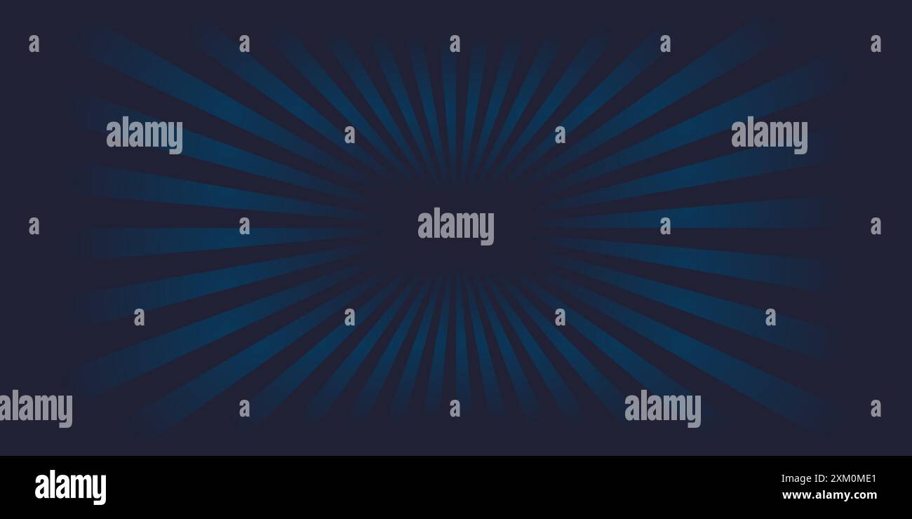 Dark blue horizontal gradient background with rays from the center ...