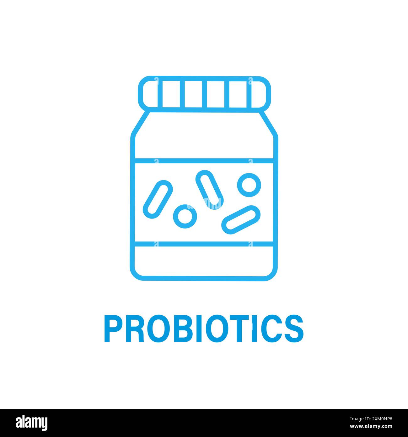 Probiotics bacteria logo badge design outline icon Stock Vector Image ...