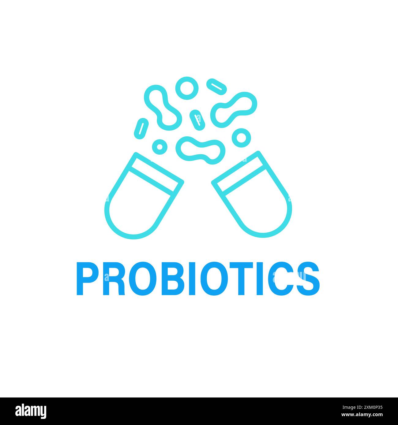 Probiotics bacteria logo badge design outline icon Stock Vector Image ...