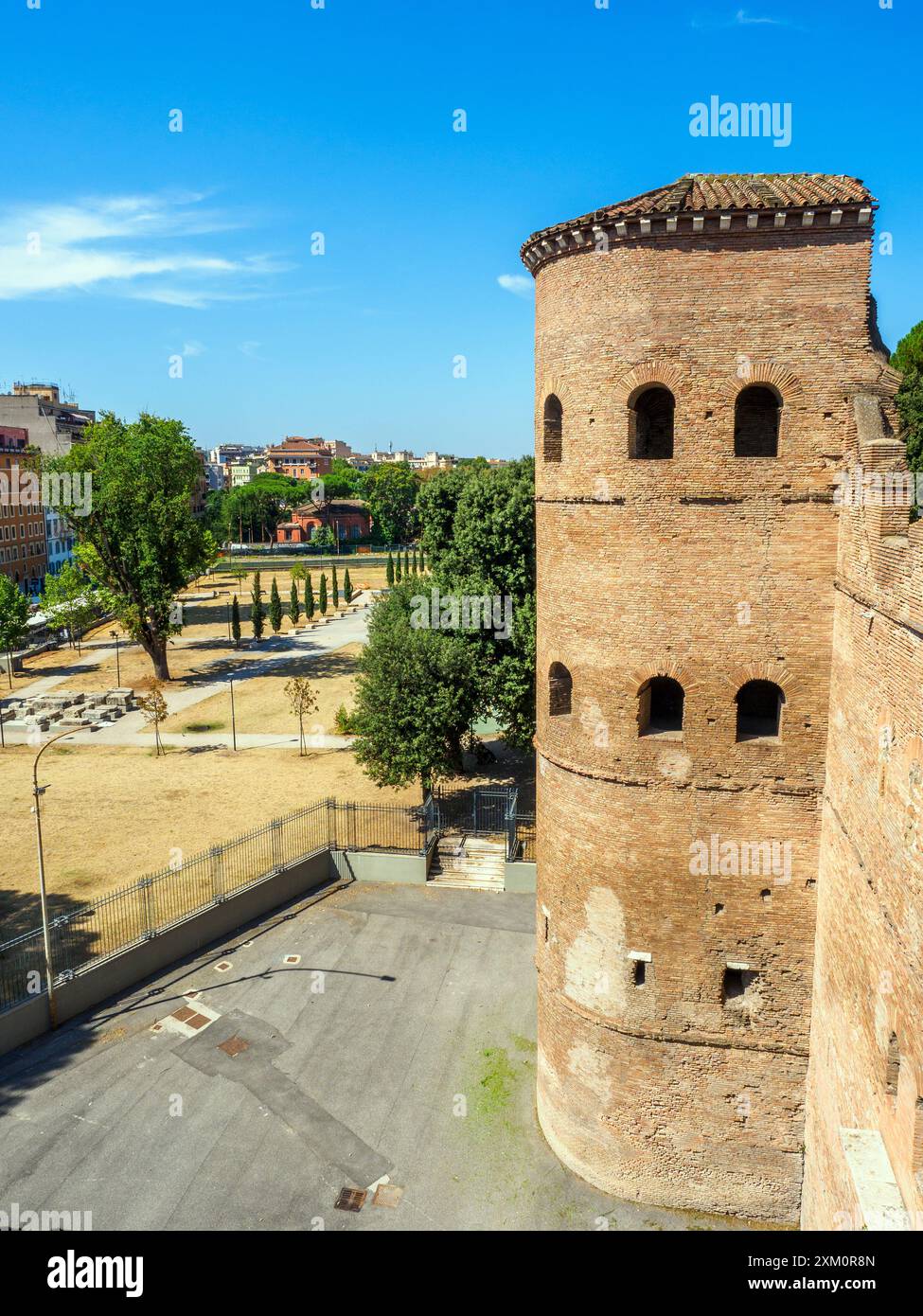 Tower of Porta Asinaria, a gate in the Aurelian Walls of Rome built ...