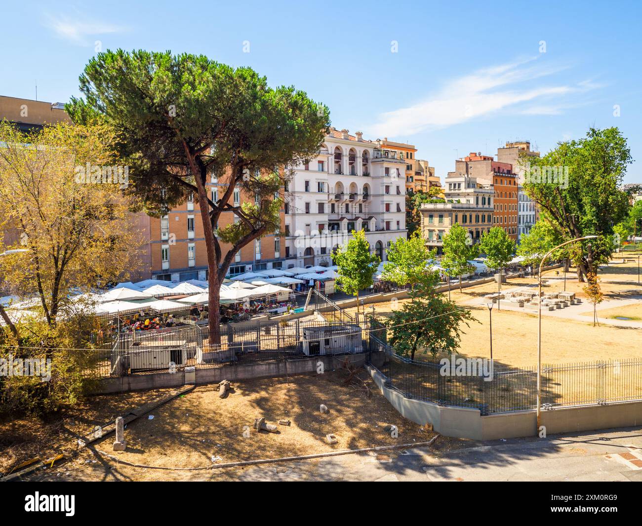 View of Via Sannio market from Porta Asinaria - Rome, Italy Stock Photo ...