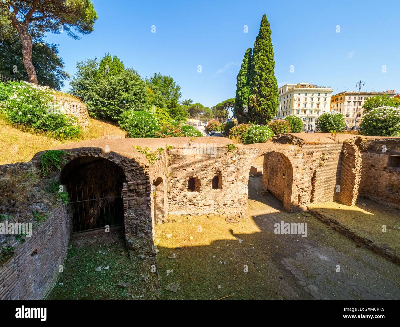 Arch that leads to Porta Asinaria, a gate in the Aurelian Walls of Rome ...