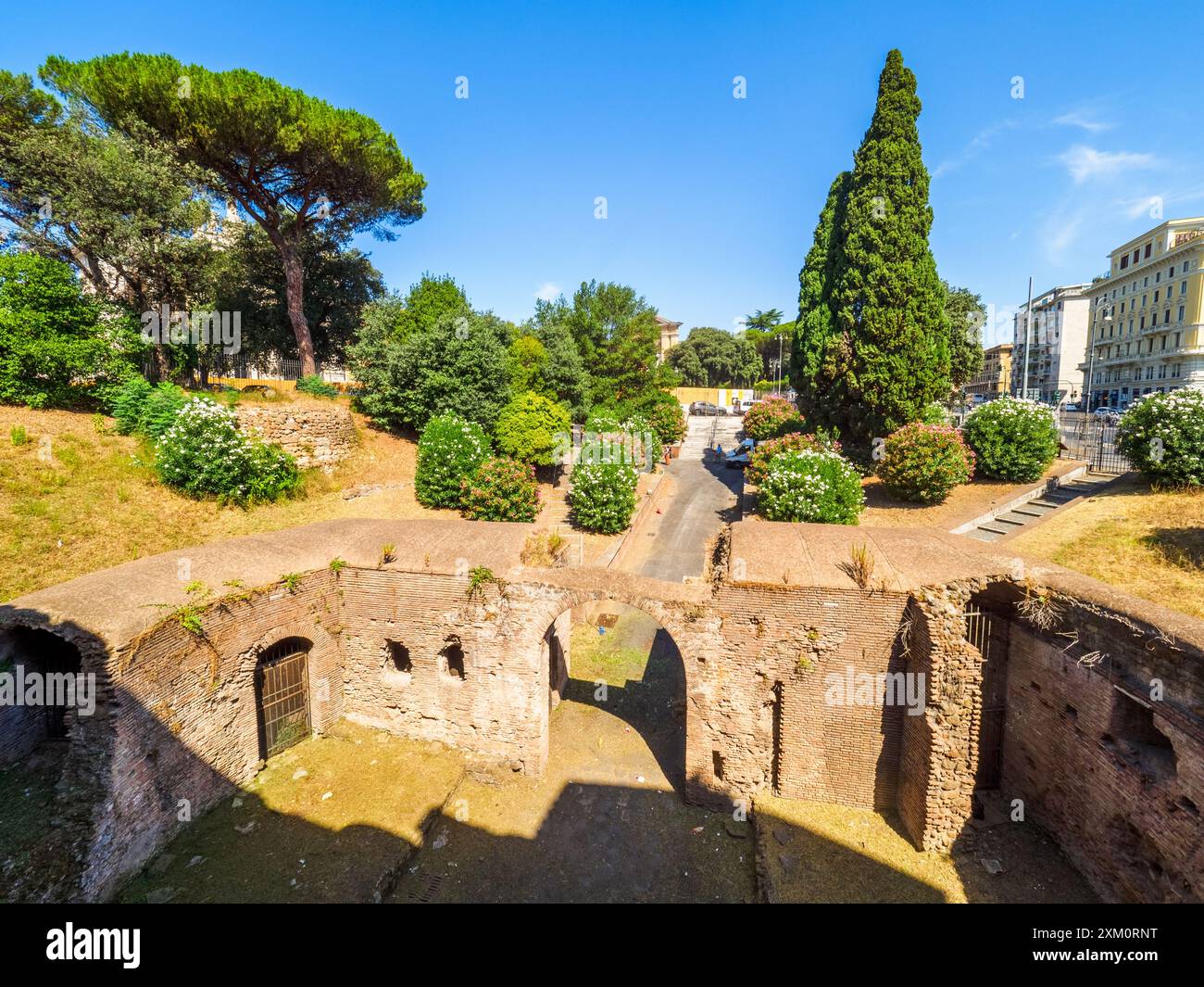 Arch that leads to Porta Asinaria, a gate in the Aurelian Walls of Rome ...