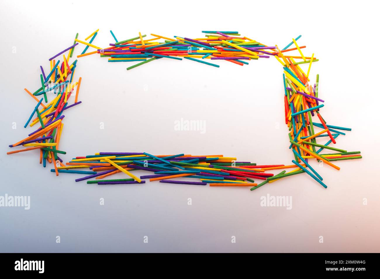 Geometric shapes made with colorful sticks as creative concept Stock ...