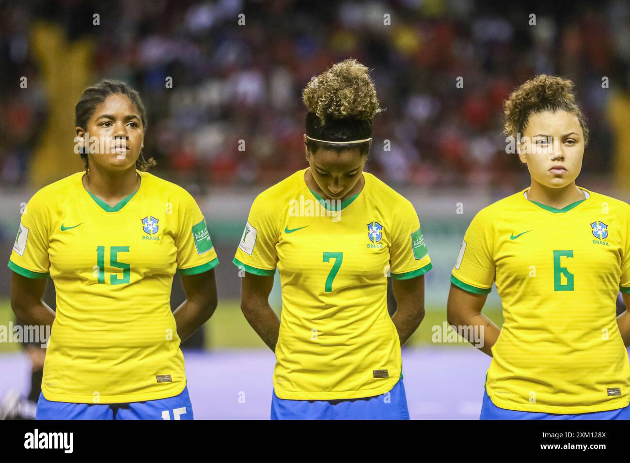 Kaylaine Assis, Luany Da Silva and Ana Clara Consani of Brazil during ...