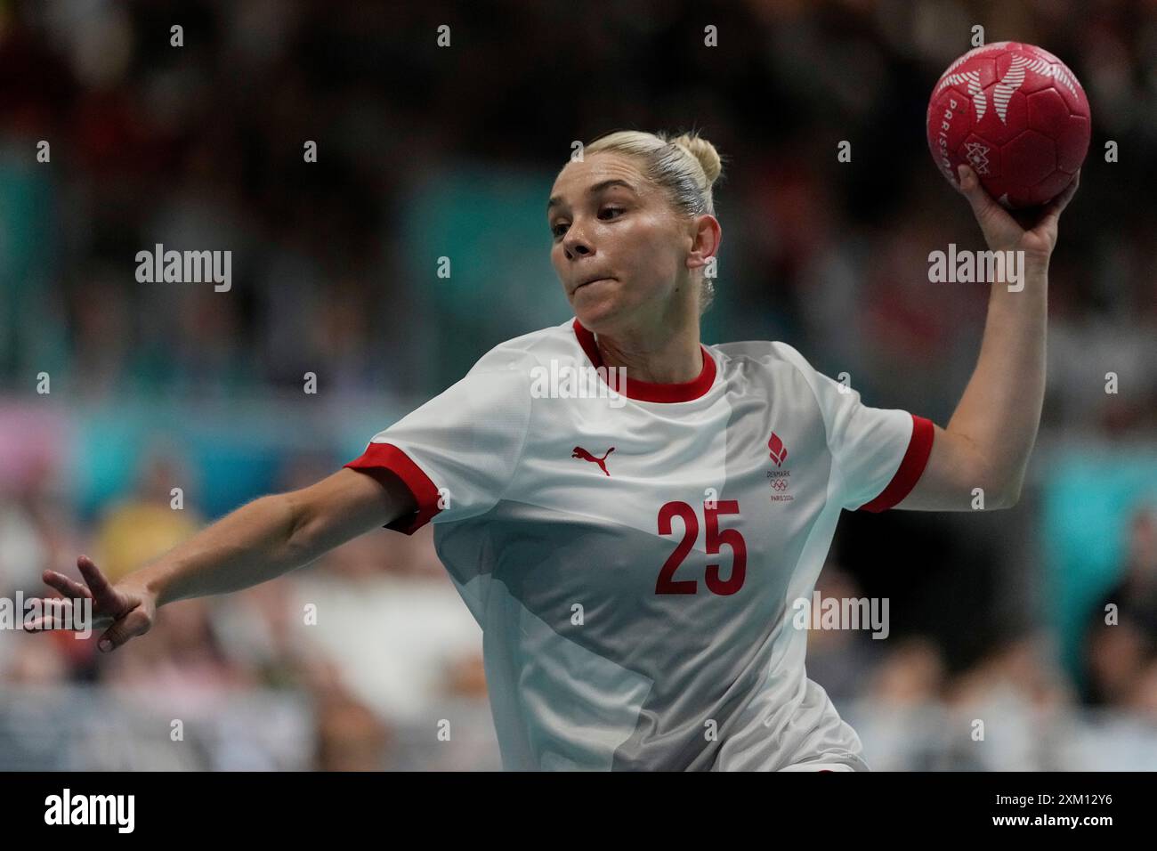 Trine Oestergaard, of Denmark, in action during the Paris 2024 Women's ...
