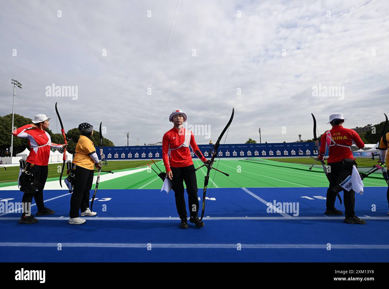 Paris, France. 25th July, 2024. China's An Qixuan (1st L), Yang Xiaolei ...
