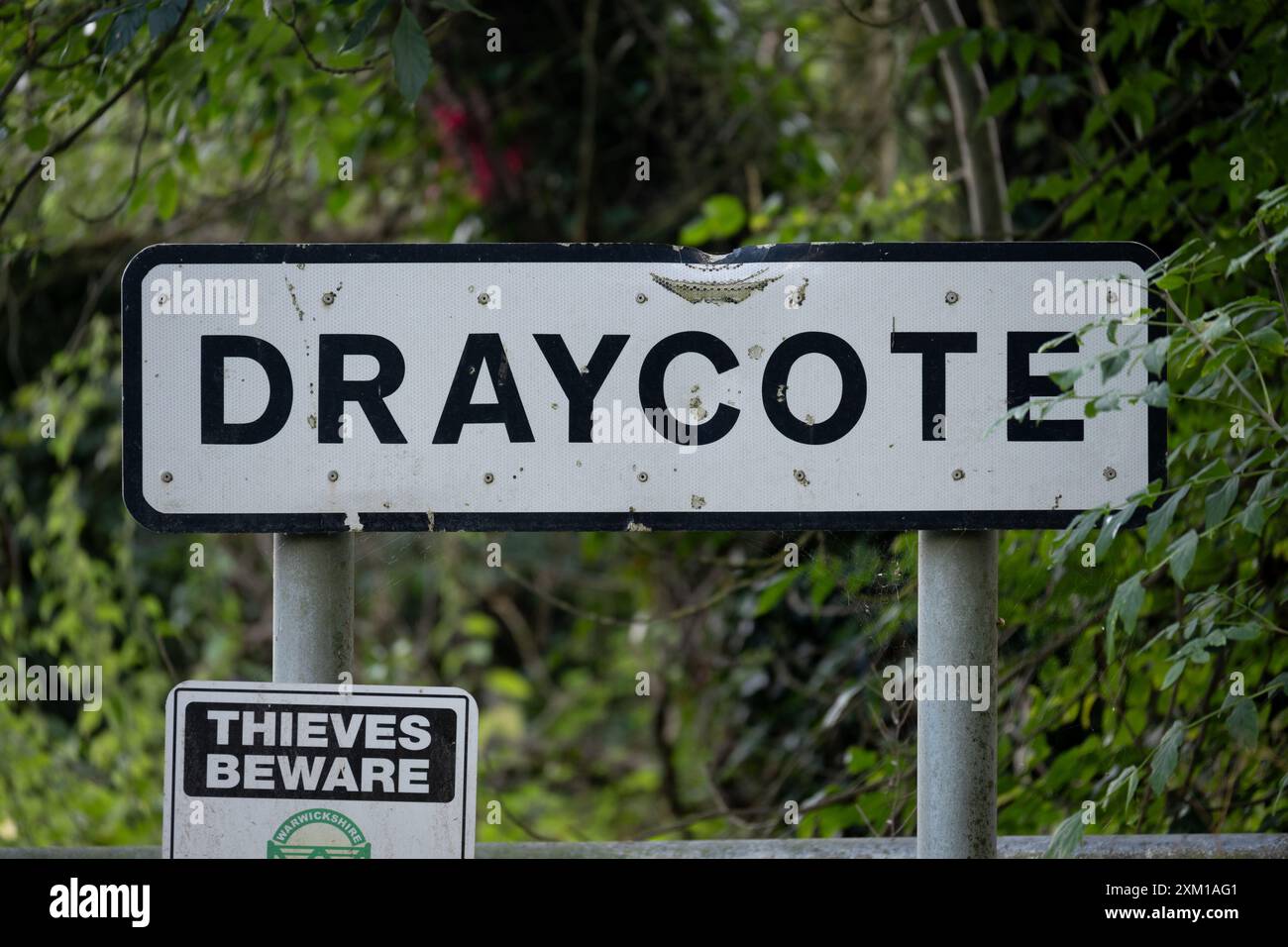 Draycote village sign, Warwickshire, England, UK Stock Photo - Alamy