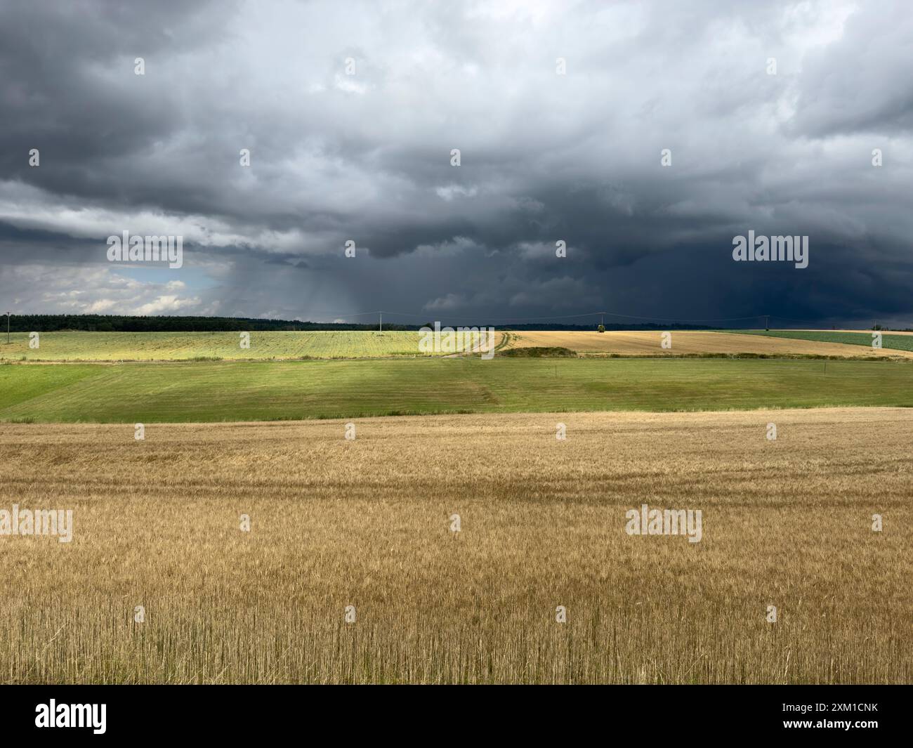 storm over the field in the landscape Stock Photo - Alamy