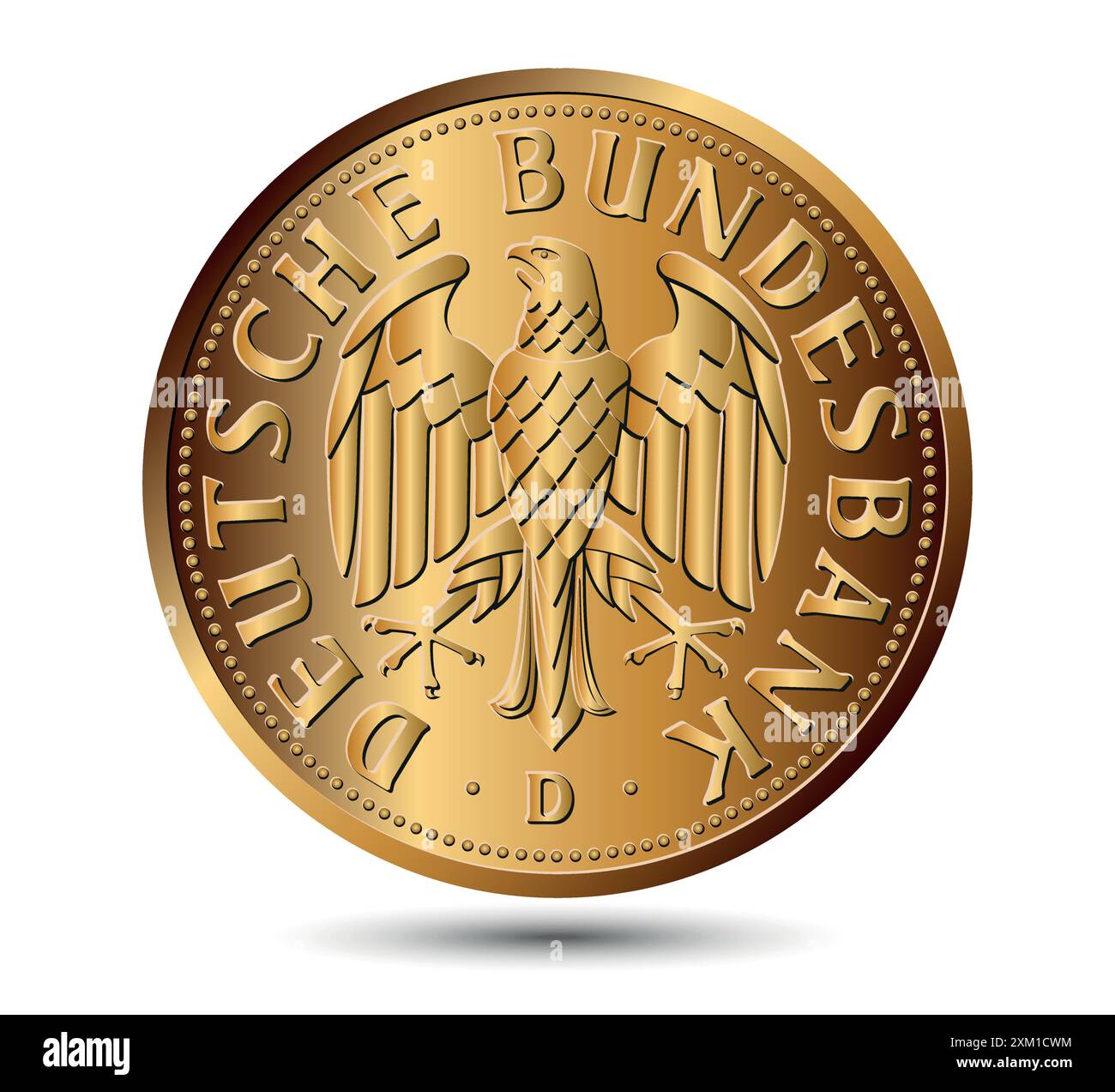German gold coin, Farewell to the Deutsche Mark, 2001. Obverse of the ...
