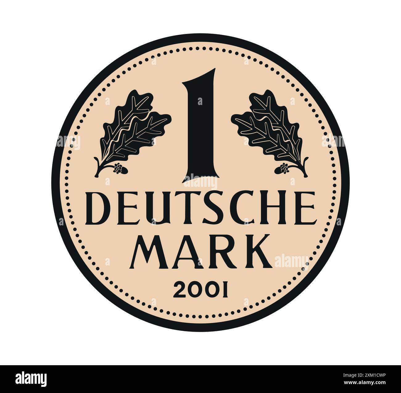 German gold coin, Farewell to the Deutsche Mark, 2001. The coin is ...