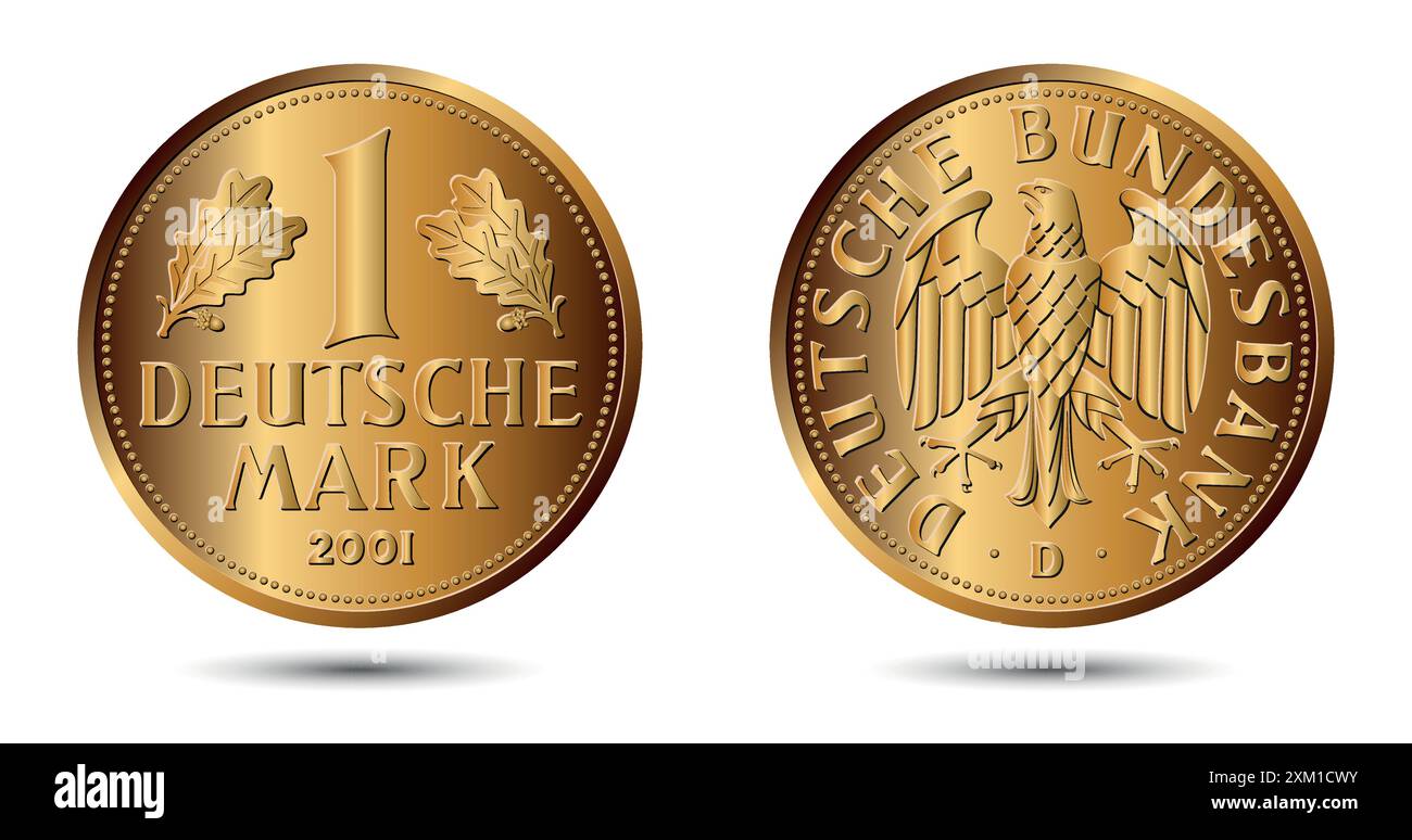 German gold coin, Farewell to the Deutsche Mark, 2001. Reverse and ...