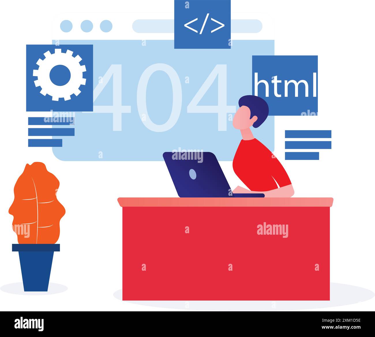 Flat Illustration Of Developer Coding Programming Language Programming
