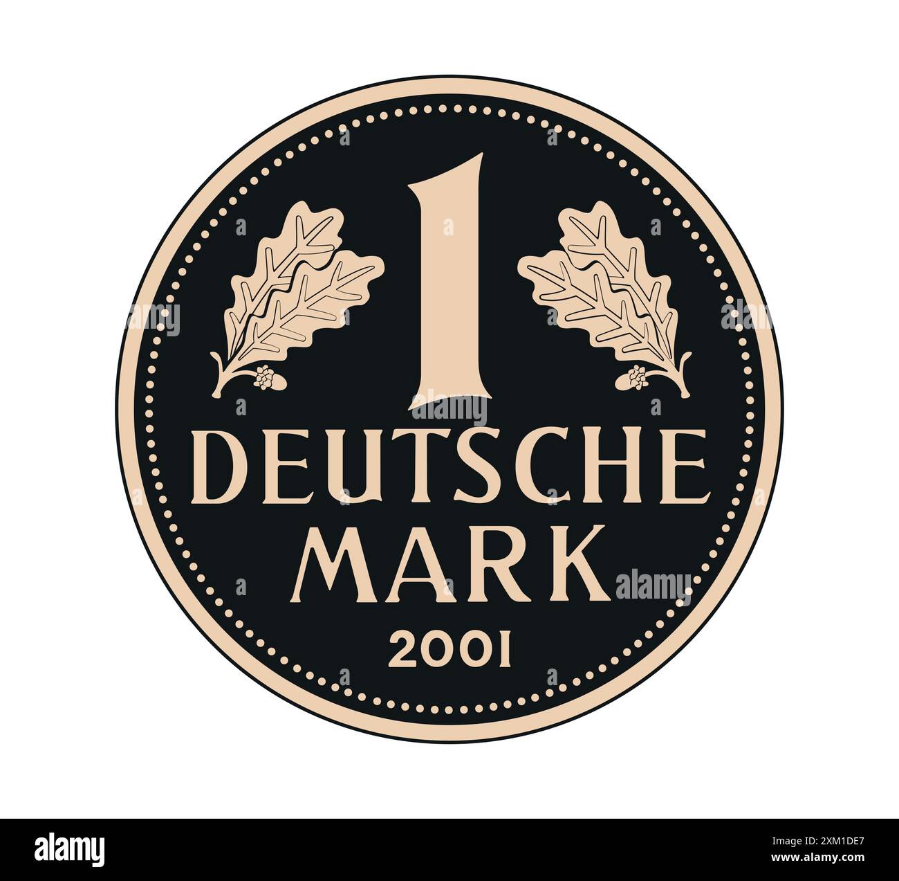 German gold coin, Farewell to the Deutsche Mark, 2001. The coin is ...