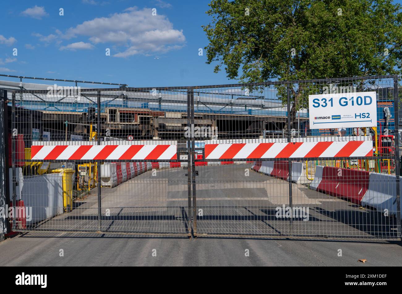 Construction work site of the now interrupted HS2 fast link rail at ...