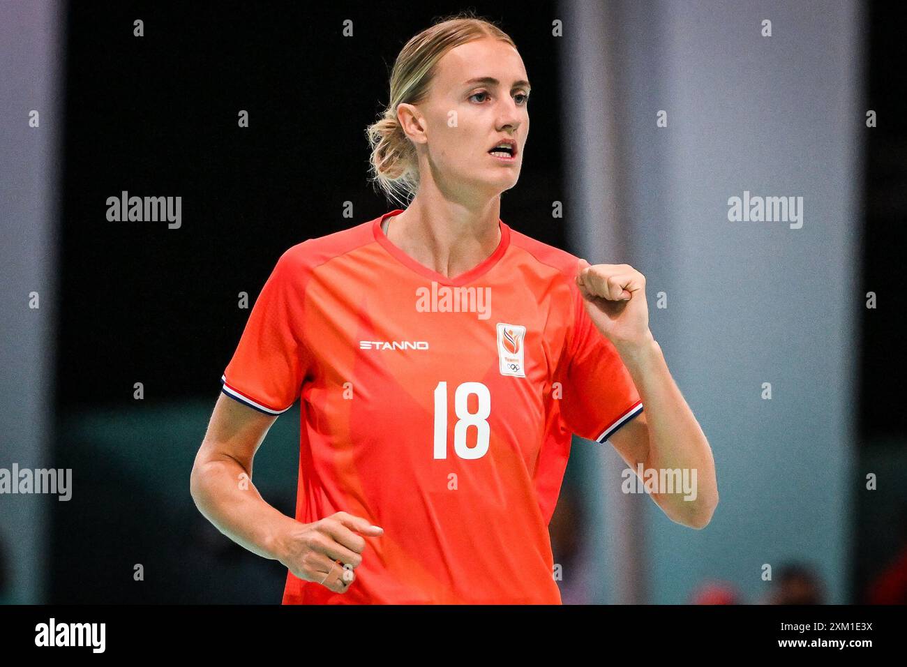 DULFER Kelly of Netherlands celebrates during the handball match ...