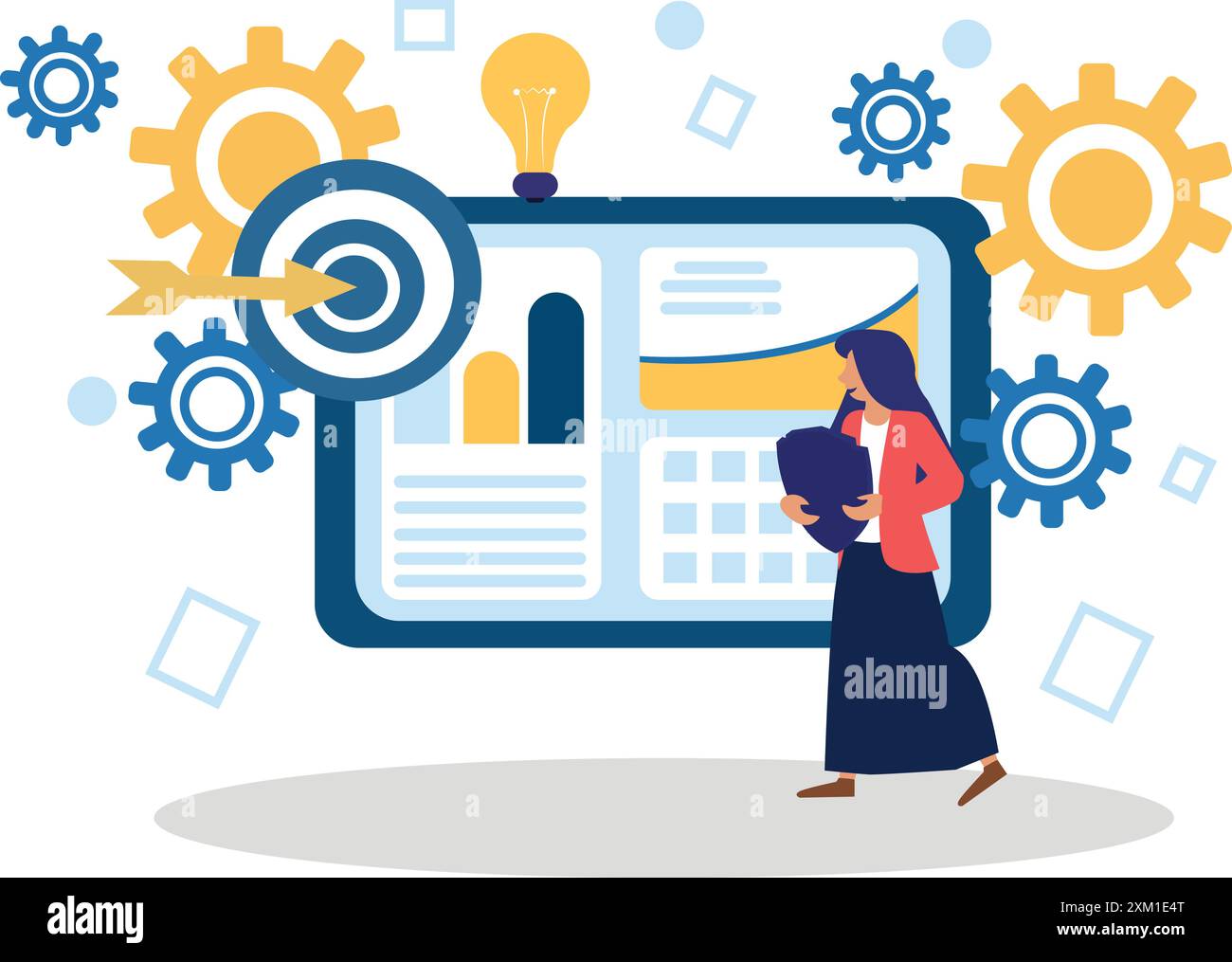 Flat illustration of web desinger organizing time management to ...