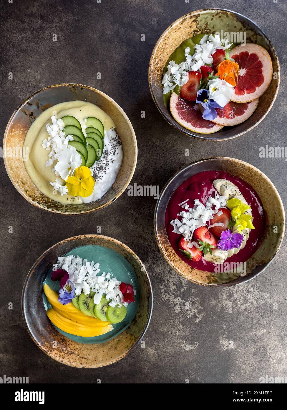 Smoothie decorated with flowers hi-res stock photography and images - Alamy