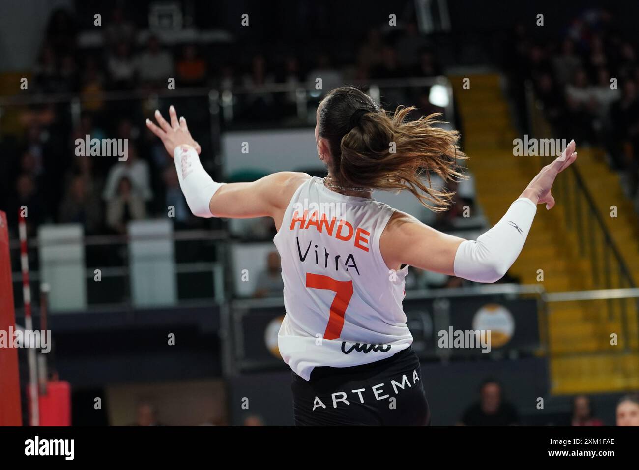 ISTANBUL, TURKIYE - APRIL 04, 2024: Hande Baladin in action during ...