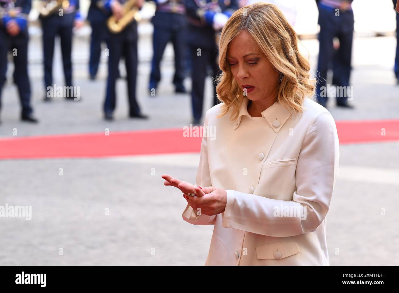 Rome, Italy. 25th July, 2024. The Prime Minister, Giorgia Meloni, meets ...