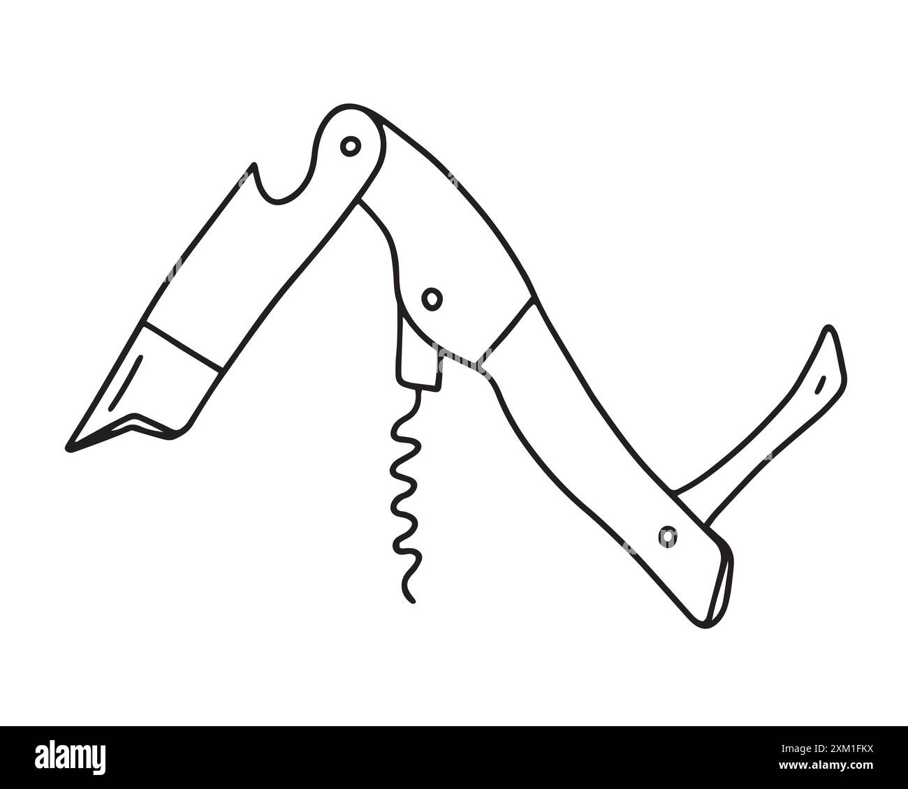 Corkscrew hand drawing vector Cut Out Stock Images & Pictures - Alamy