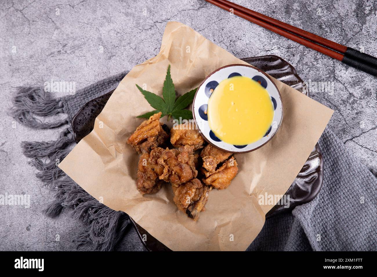 Japanese fried chicken chunks Stock Photo - Alamy