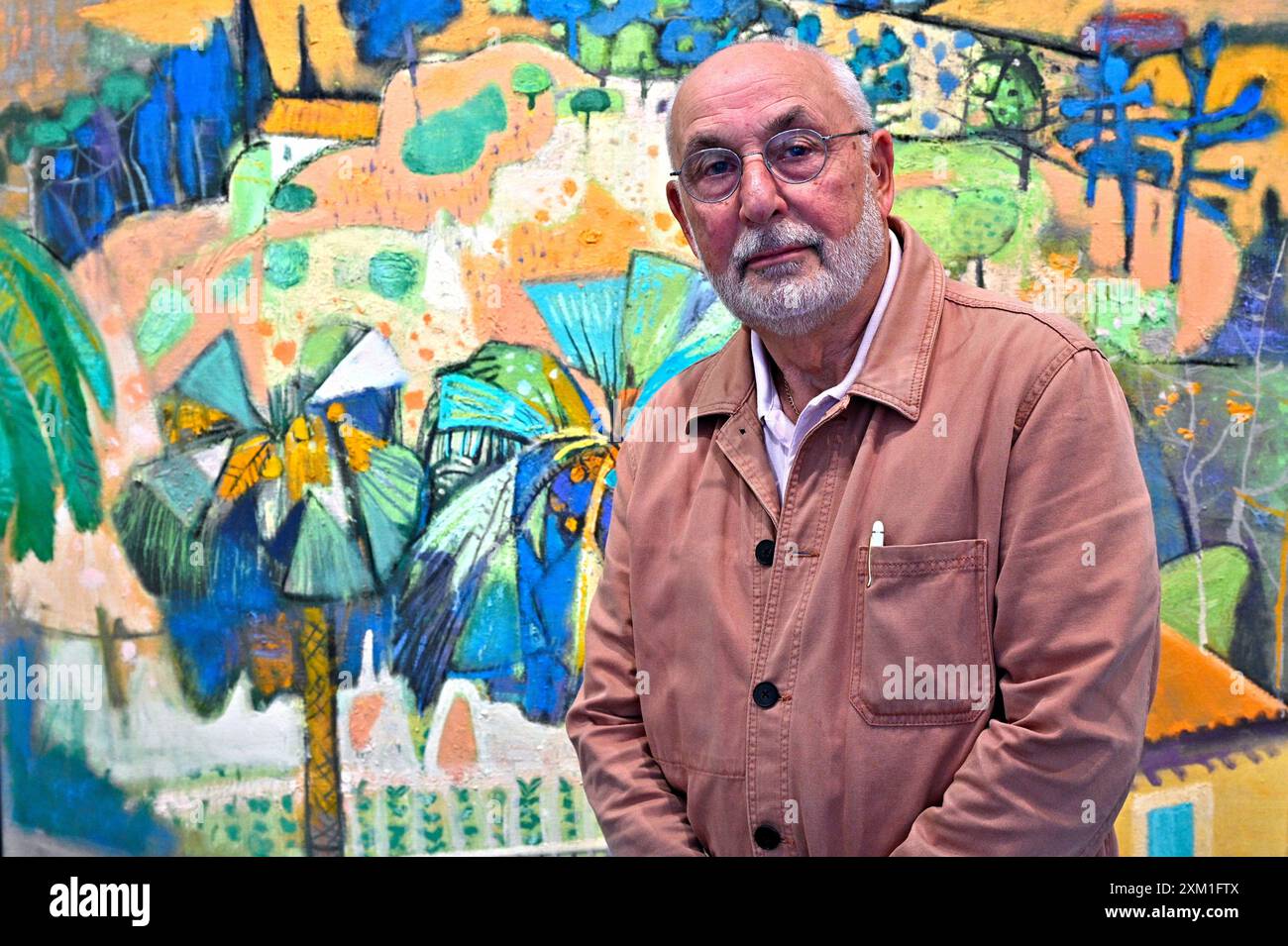 Edinburgh, Scotland, UK. 25th Jul 2024. Artist Leon Morrocco beside his ...
