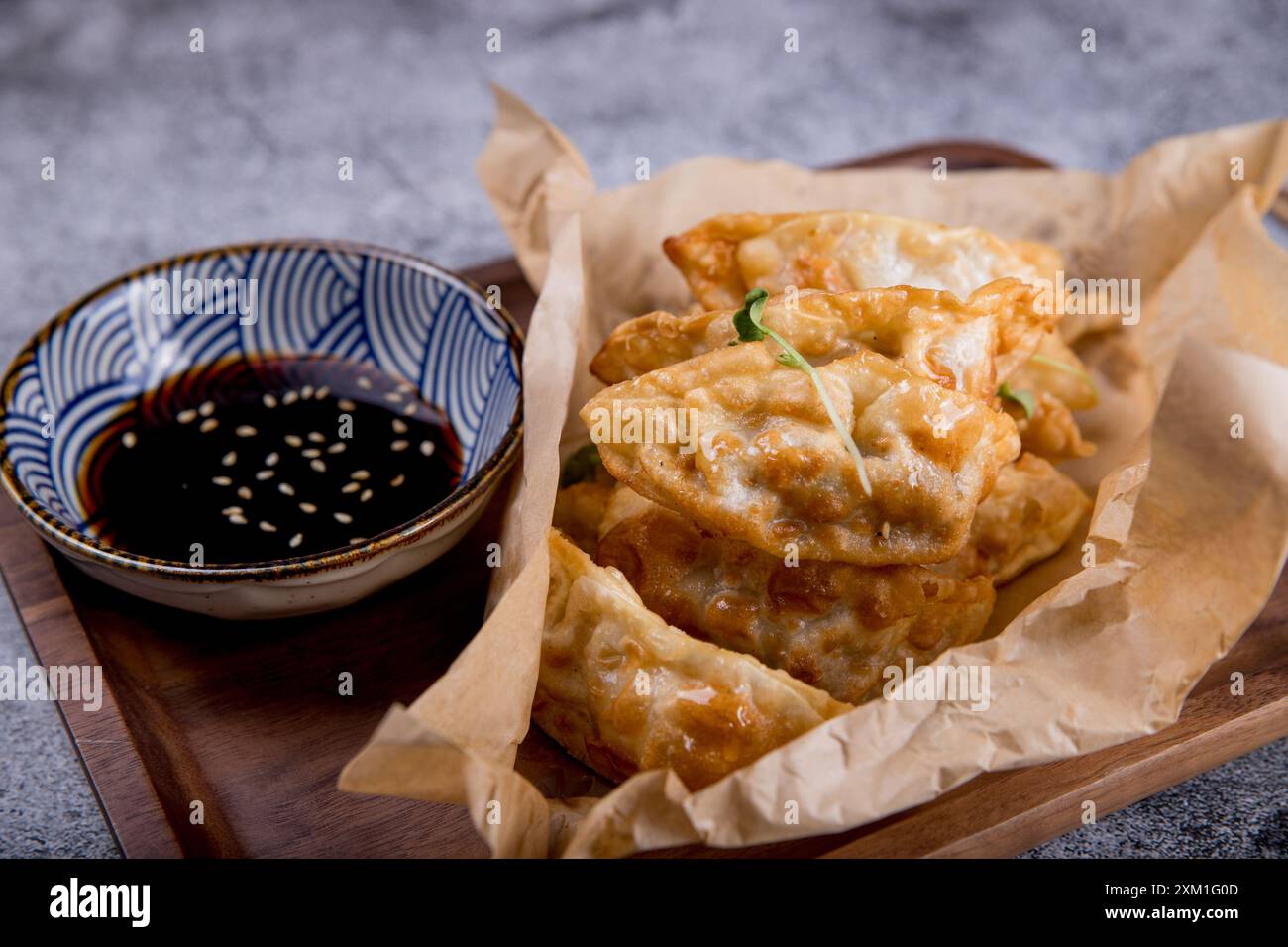 Gyoza, pot sticker, pan-fried dumpling，Guotie on a white background ...