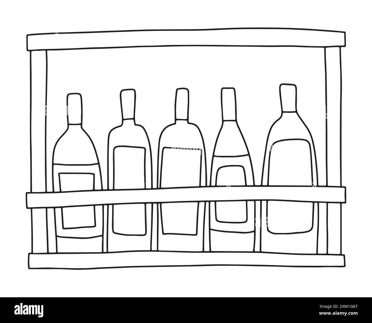 Wine bottles of shelf vector sketch Stock Vector Image & Art - Alamy