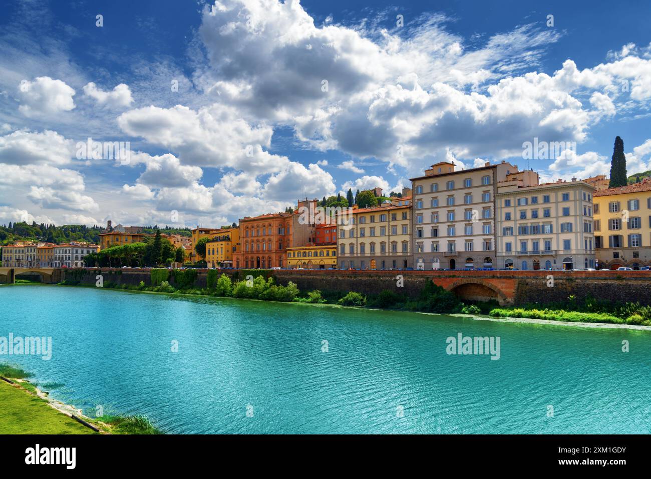 The Lungarno Torrigiani at historic center of Florence, Italy Stock ...