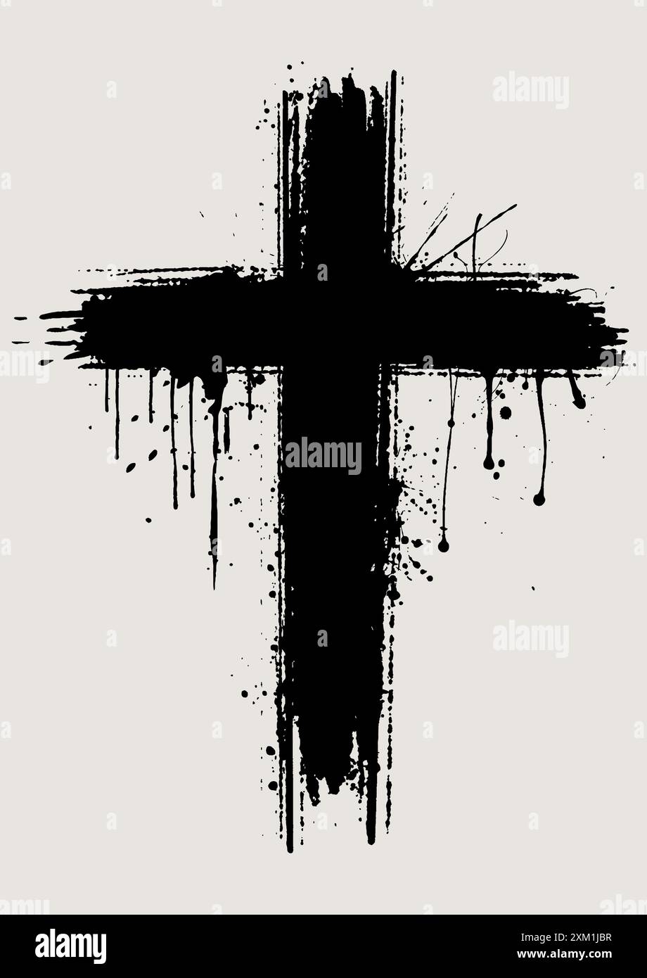 Grunge hand painted religious cross background design Stock Vector ...