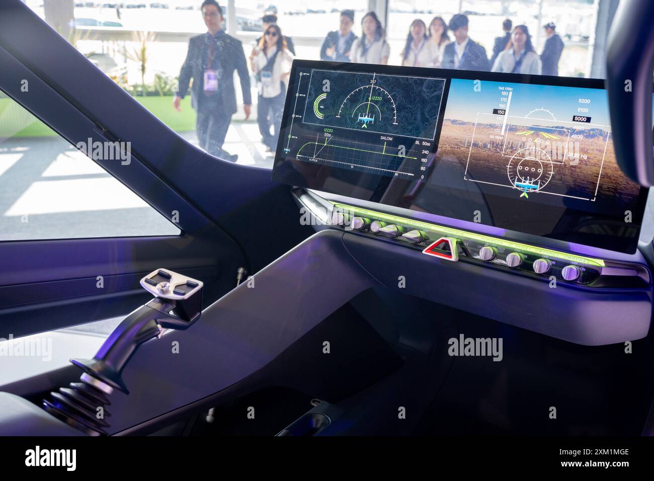 The cockpit of a full-scale concept of Supernal's S-A2 electric ...