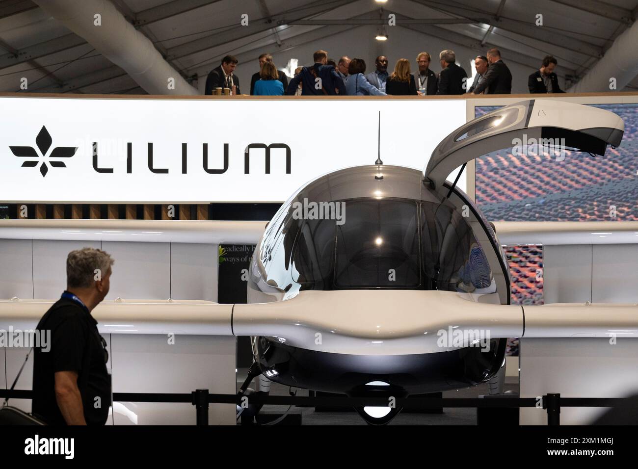 Electric air taxi manufacturer Lilium's displays its all-electric air ...