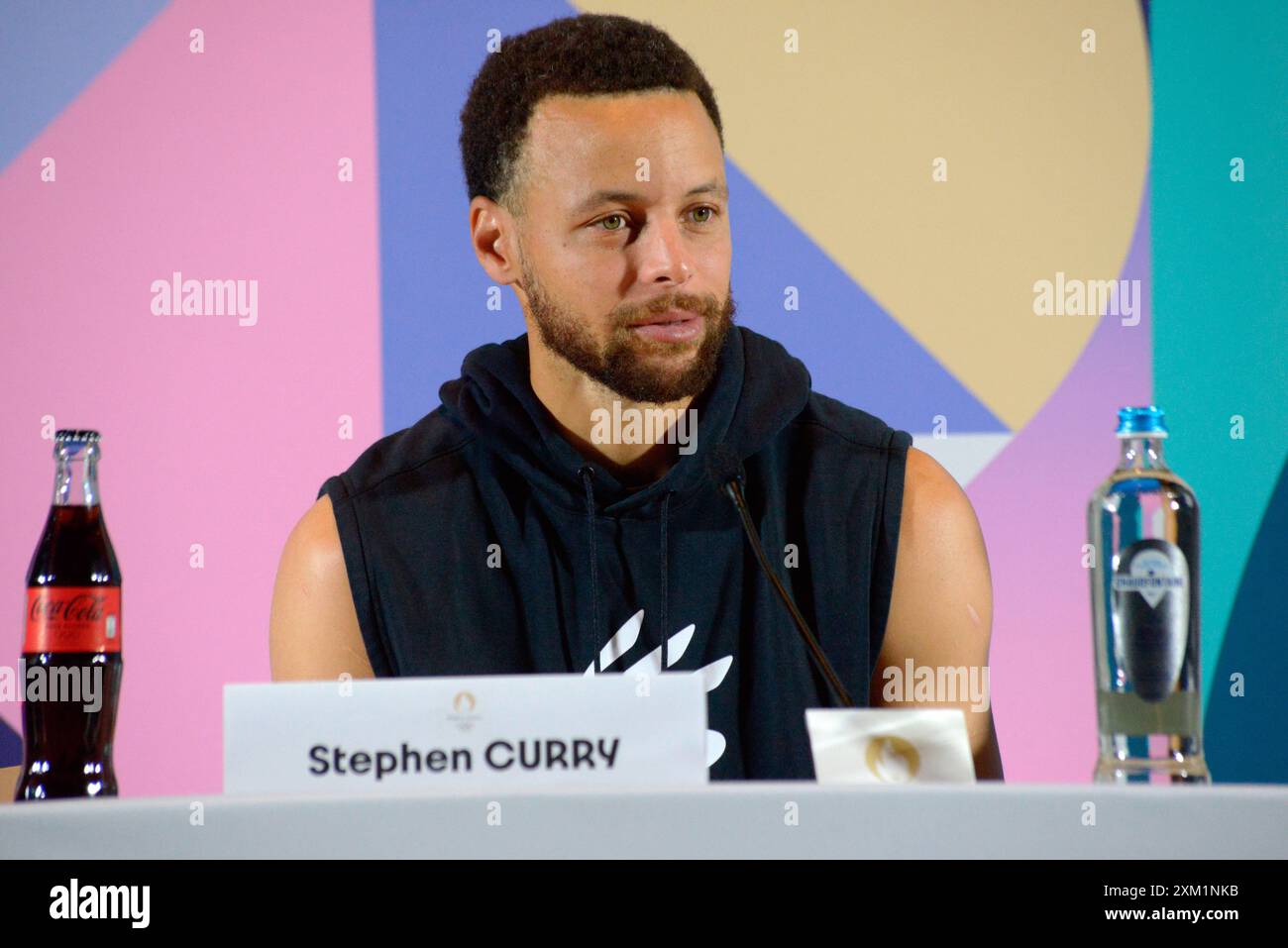 Paris, France, July 25 2024, Press Conference Stephen Curry (USA Team Basketball) during Press ...