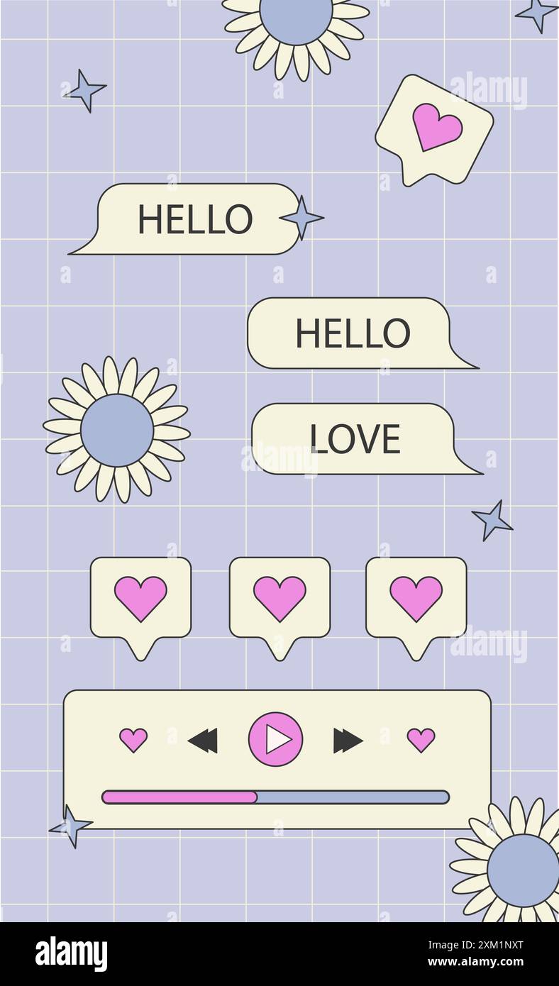 Retro browser computer window in 90s vaporwave style Stock Photo - Alamy