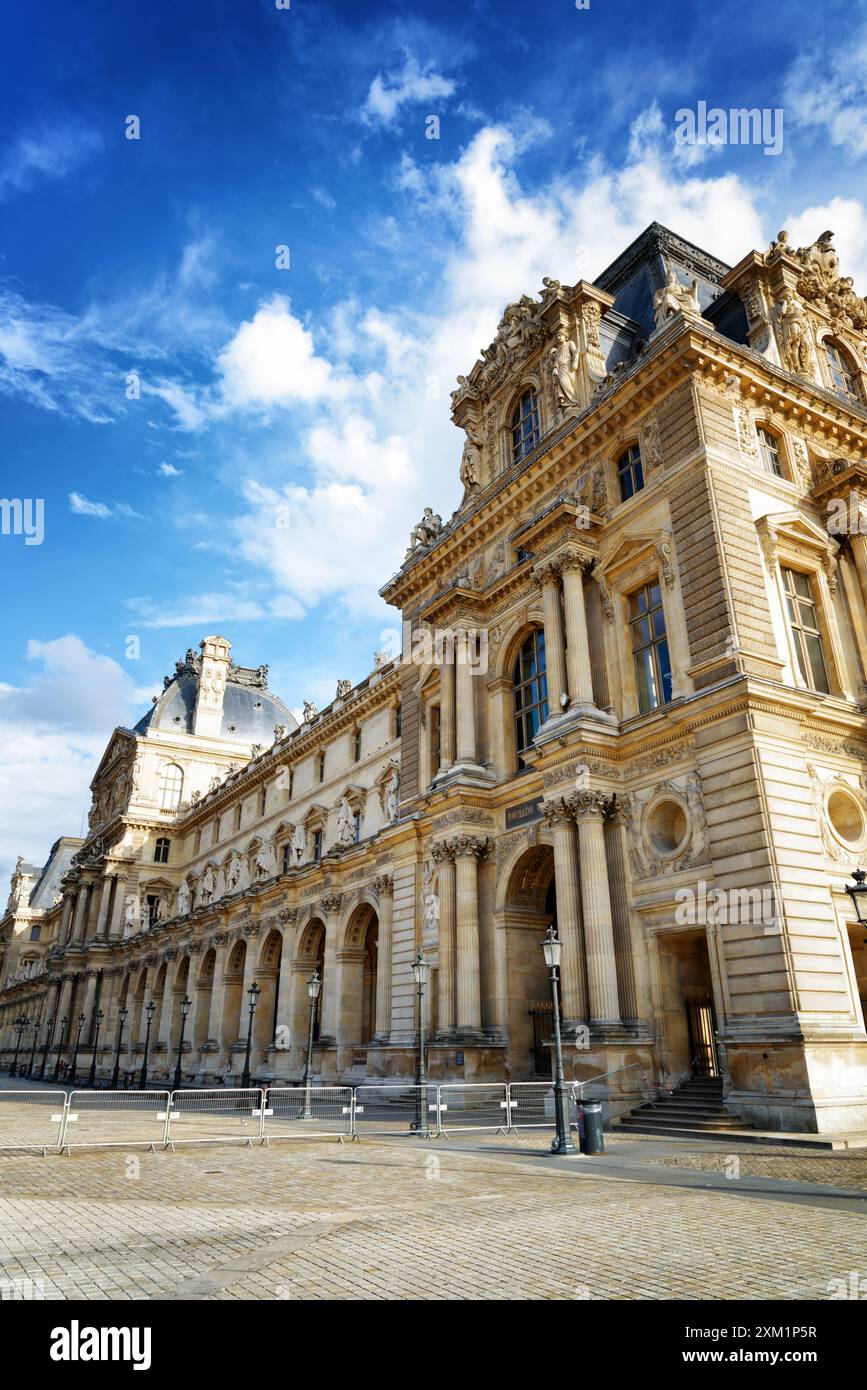 The facade of the Pavilion Mollien of the Louvre Museum in Paris Stock ...