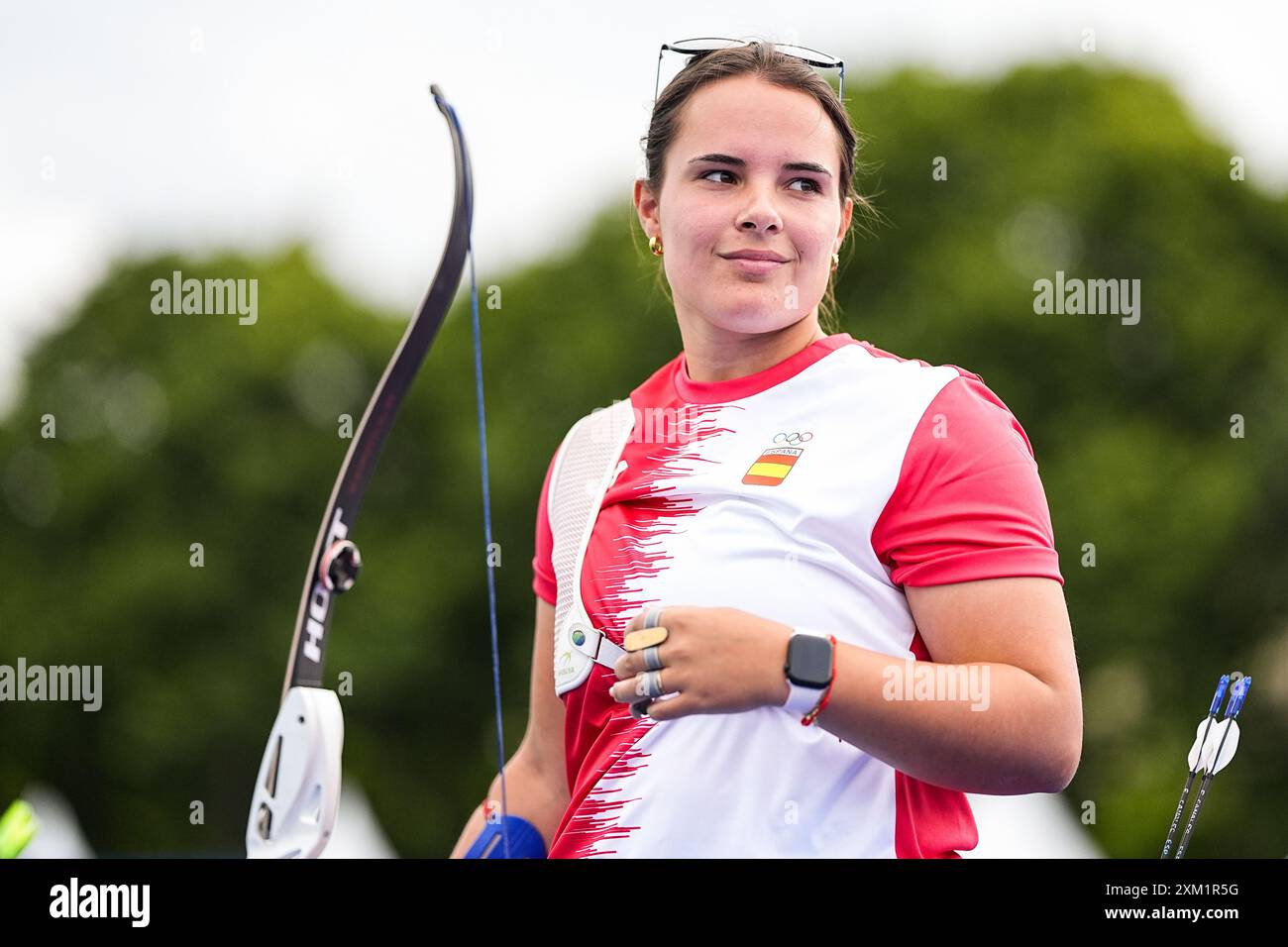 Elia Canales (ESP) competes in Archery at Invalides during the Paris ...