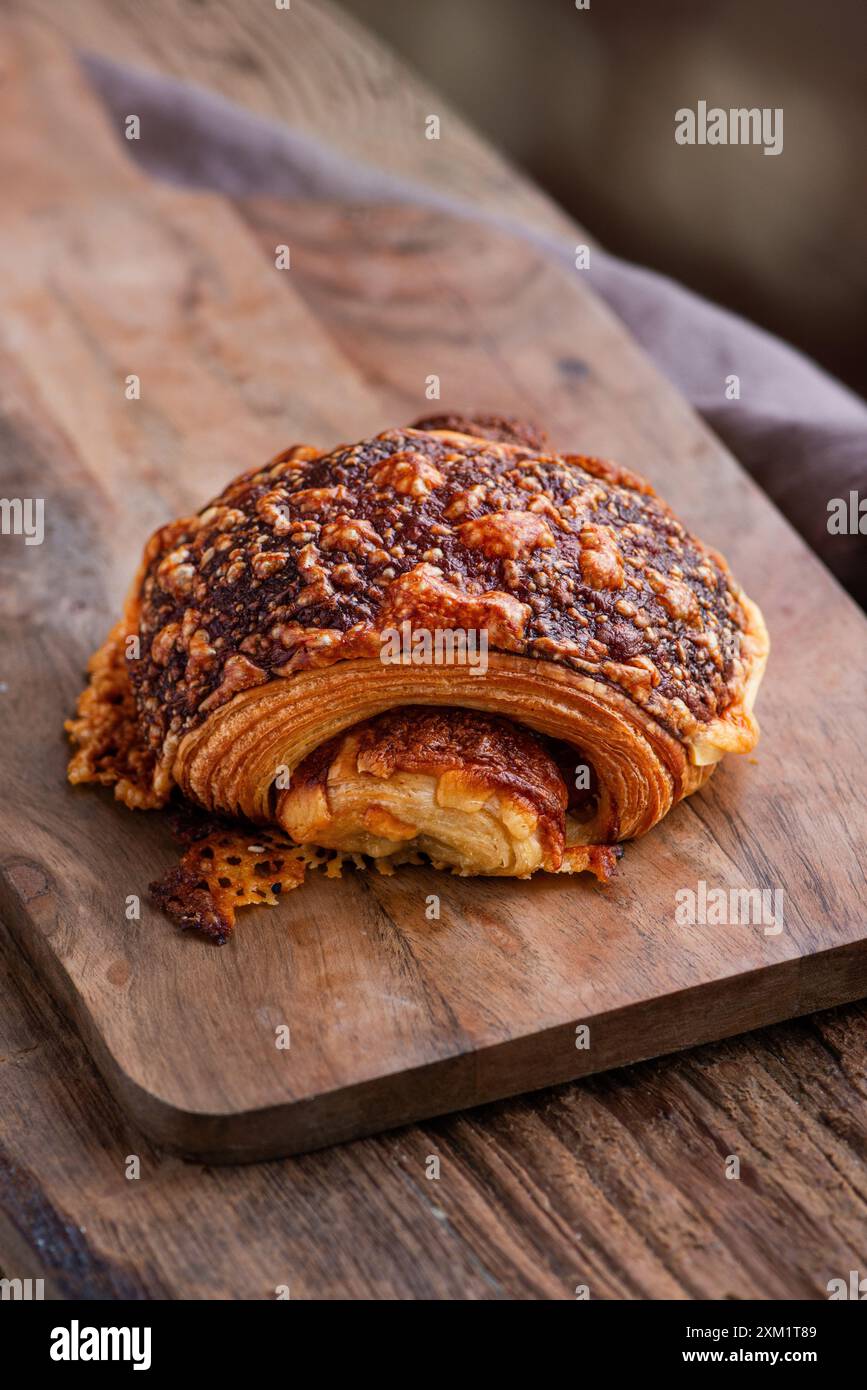 Sausage and cheese roll. Artisan bakery Stock Photo - Alamy