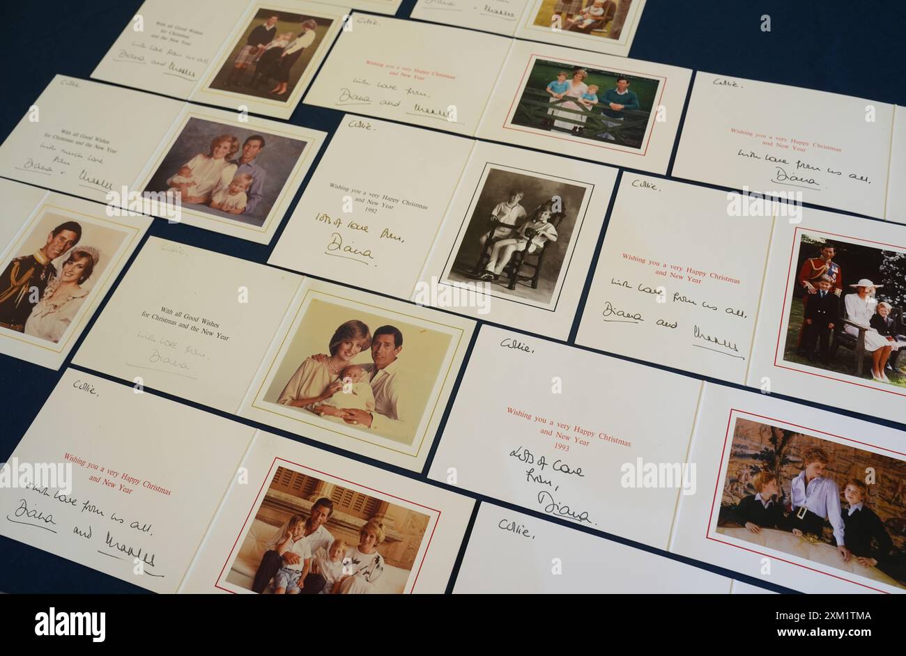 A series of handwritten letters and cards sent by Diana, Princess of ...