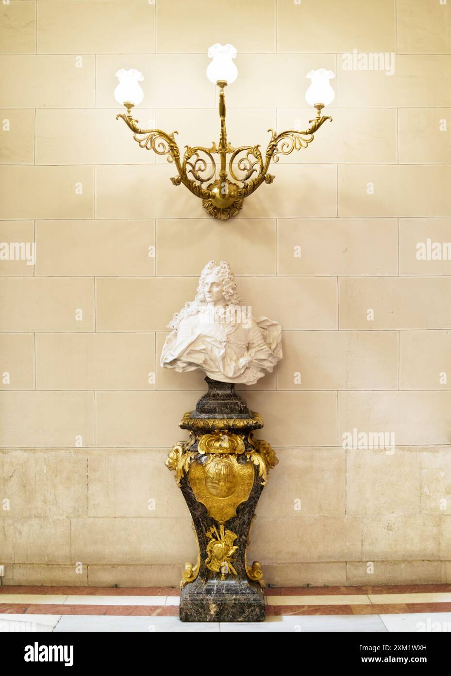 Wall lamp and details of the interior in the Royal Palace of Mad Stock ...